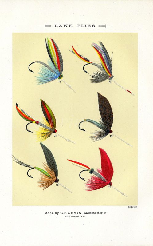 ORVIS - LAKE FLIES plate (K) fishing print